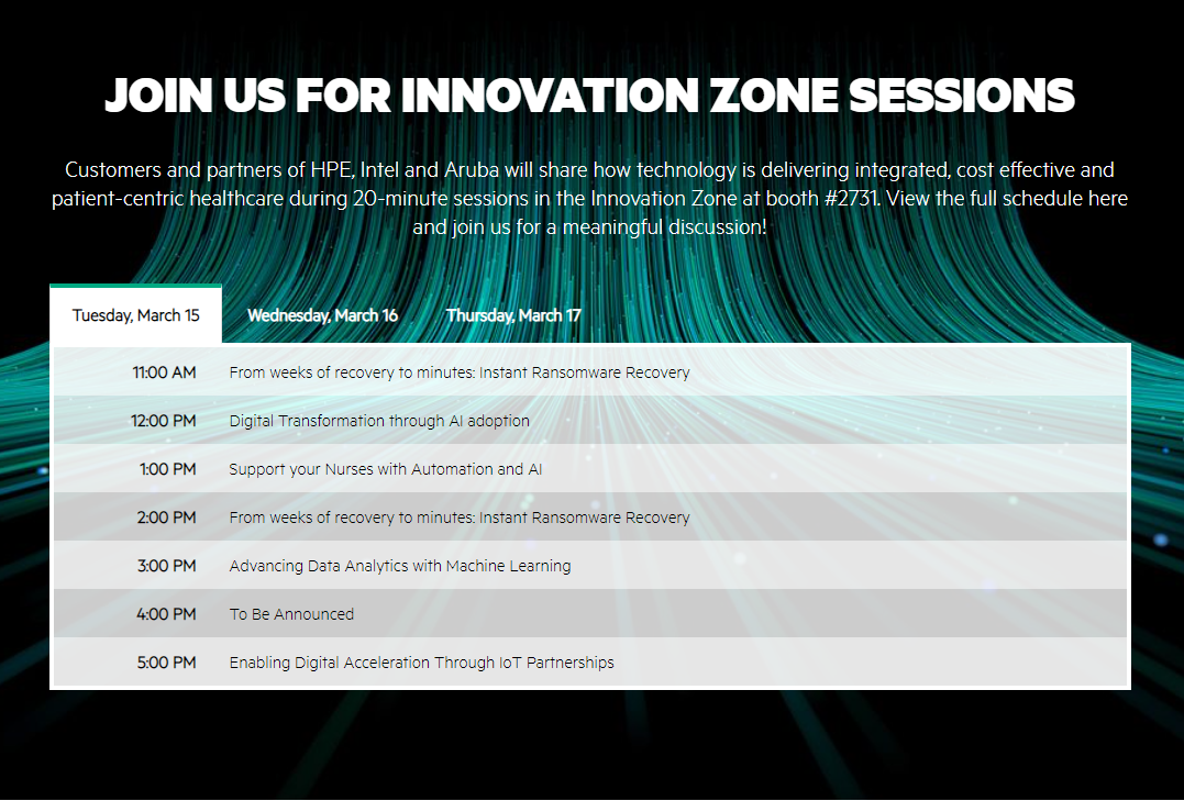 HPE AT HIMSS22 BOOTH #2731 - Connect Worldwide